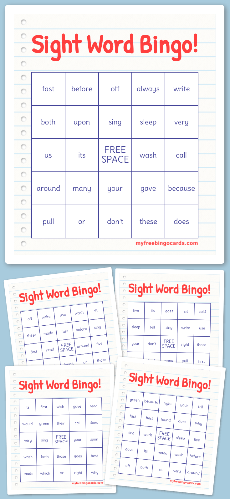 Virtual Sight Word Bingo!