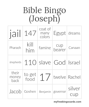 Bible Bingo (Joseph)