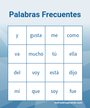 Palabras Frecuentes Bingo