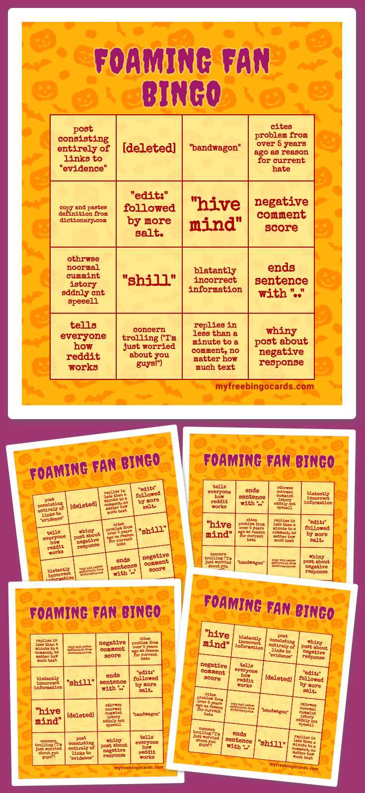 Virtual FOAMING FAN BINGO