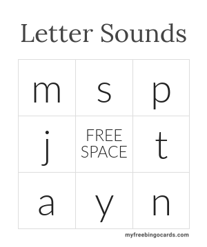 Letter Sounds Bingo