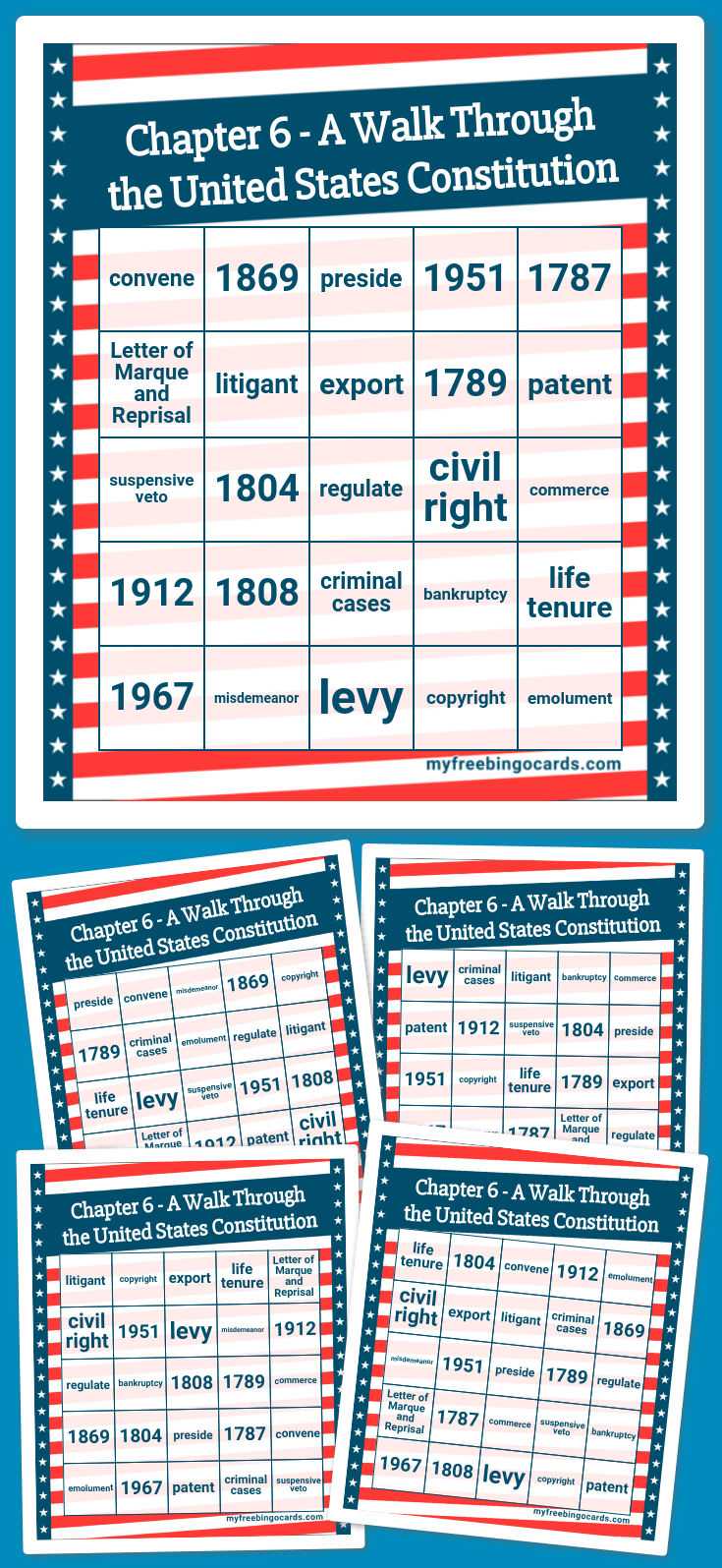 Virtual Chapter 6 - A Walk Through the United… Bingo