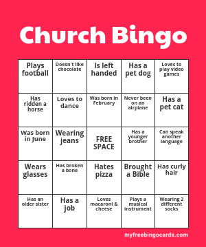 Church Bingo