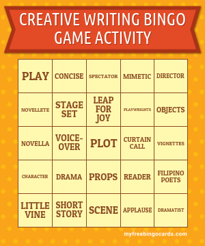 CREATIVE WRITING BINGO GAME ACTIVITY