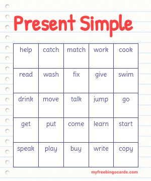 Present Simple Bingo