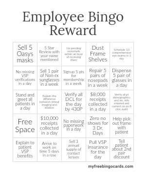 Employee Bingo Reward