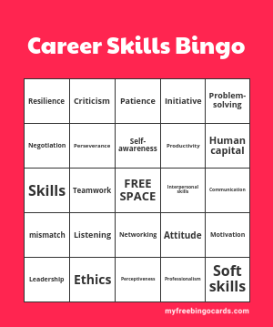 Career Skills Bingo