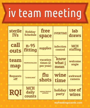 iv team meeting bingo
