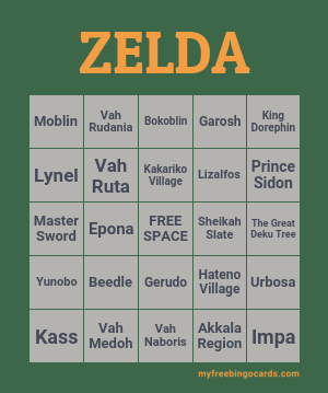ZELDA BINGO