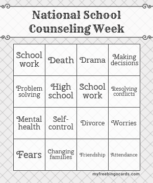 National School Counseling Week Bingo