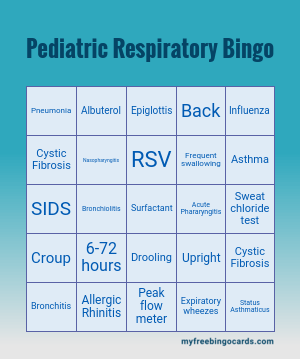 Pediatric Respiratory Bingo
