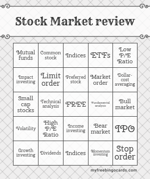 Stock Market review Bingo