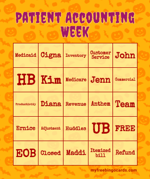 Patient Accounting Week Bingo