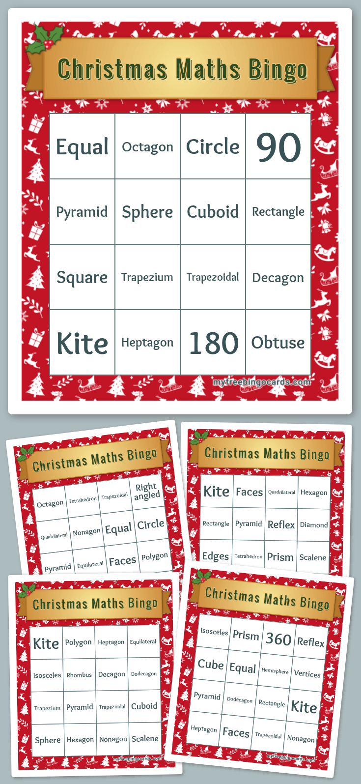 Virtual Christmas Maths Bingo