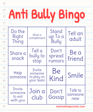 Anti Bully Bingo