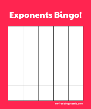 Exponents Bingo!