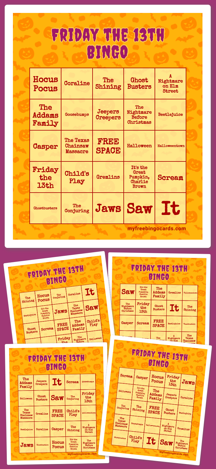 Virtual Friday the 13th BINGO