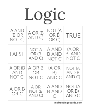 Logic Bingo