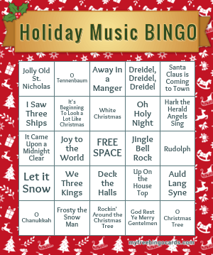 Holiday Music BINGO