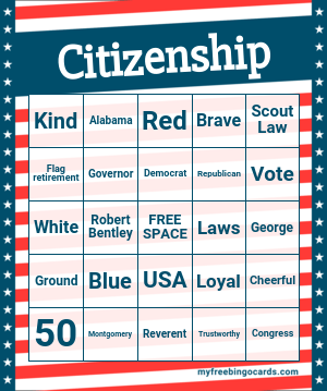 Citizenship Bingo