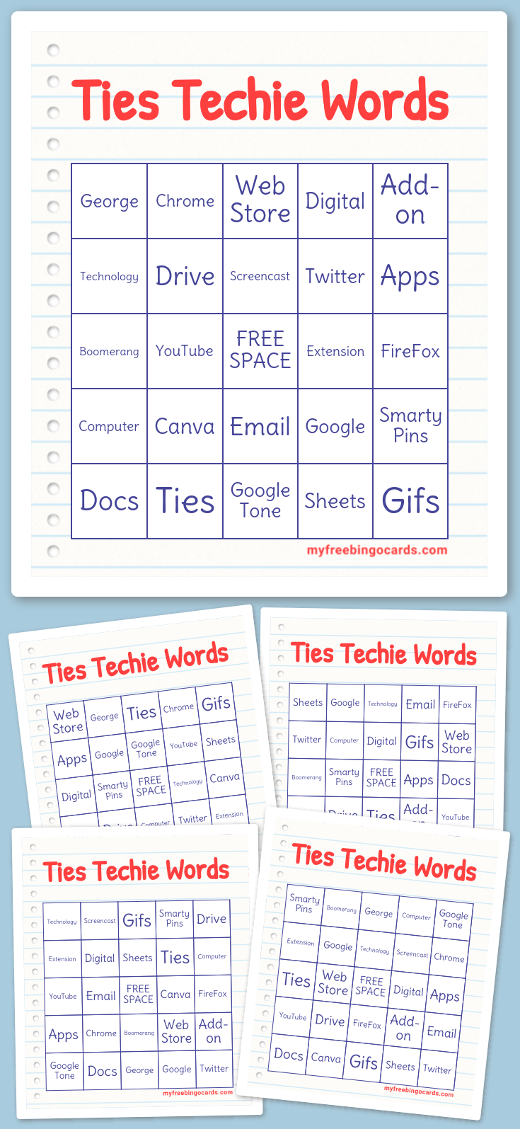 Virtual Ties Techie Words Bingo