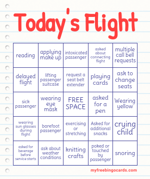 Today's Flight Bingo