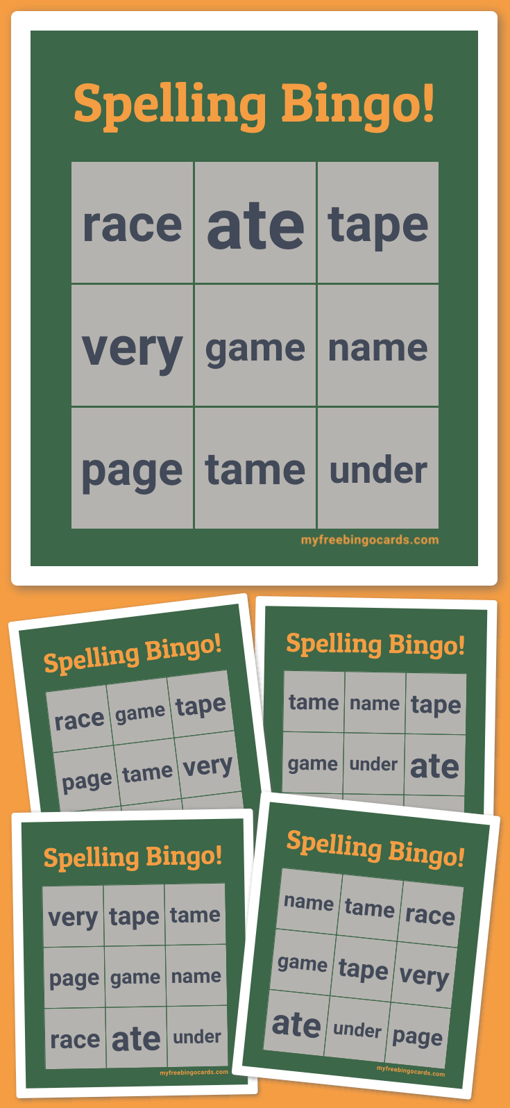 Virtual Spelling Bingo!
