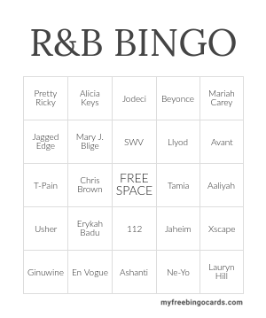 R&B BINGO