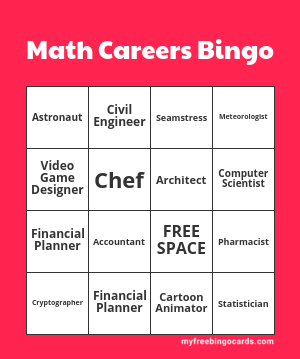 Math Careers Bingo