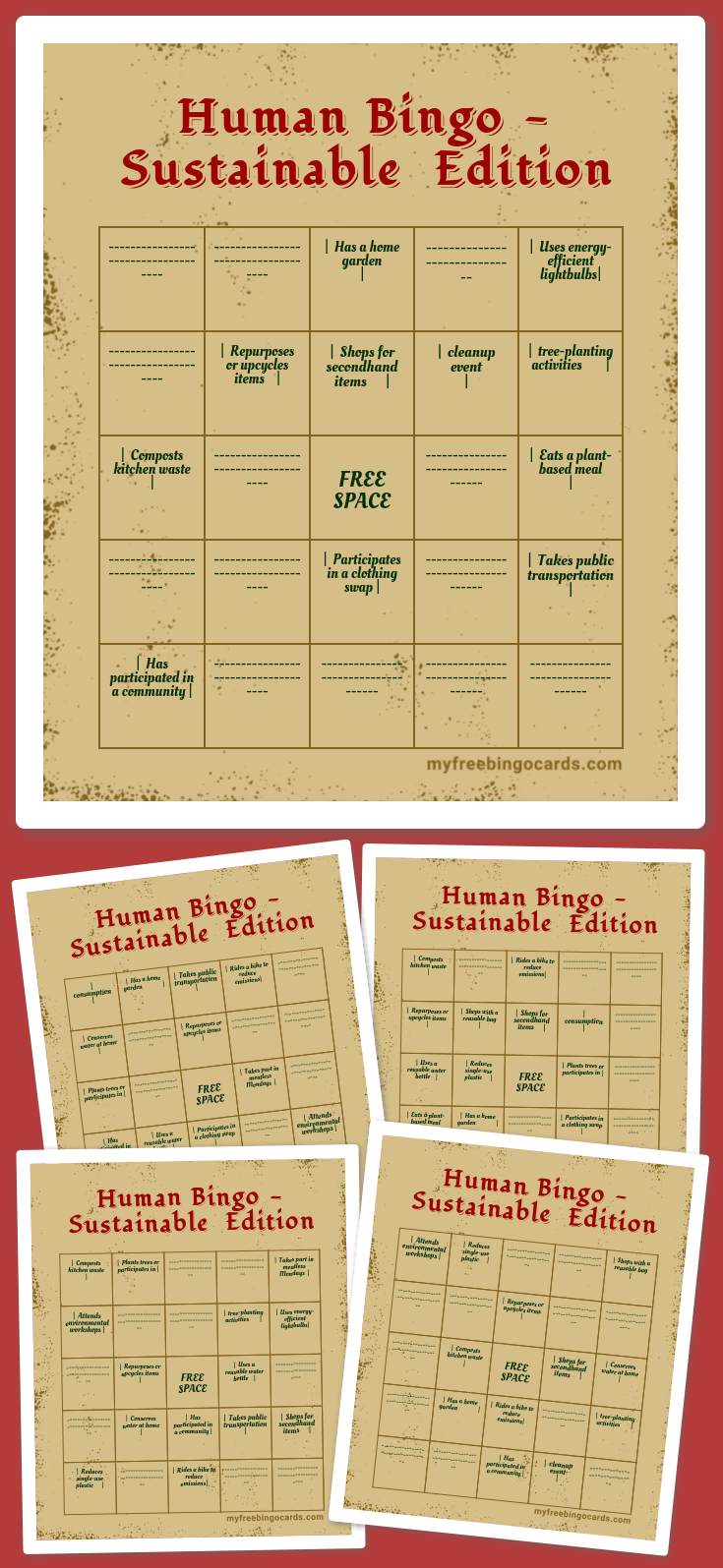 Virtual Human Bingo - Sustainable Edition