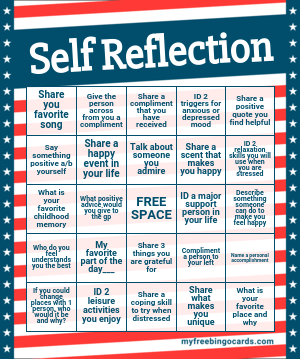 Self Reflection Bingo