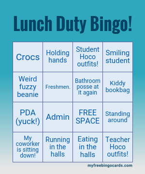 Lunch Duty Bingo!
