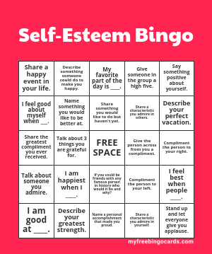 Self-Esteem Bingo
