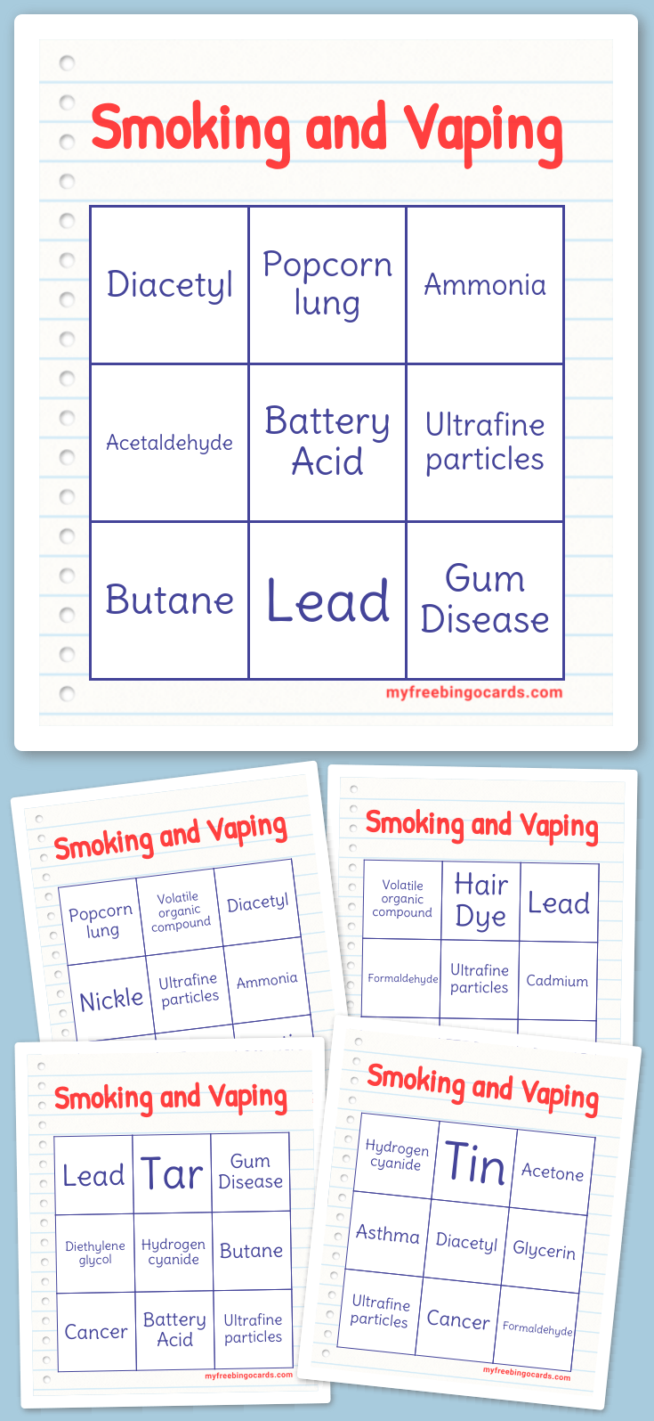 Virtual Smoking and Vaping Bingo
