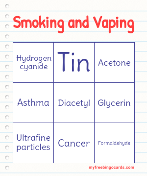 Smoking and Vaping Bingo