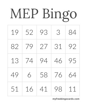 MEP Bingo