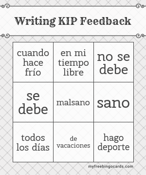 Writing KIP Feedback Bingo