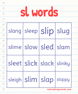 sl words bingo