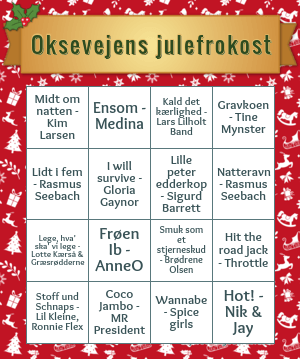 Oksevejens julefrokost Bingo