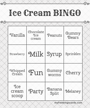 Ice Cream BINGO
