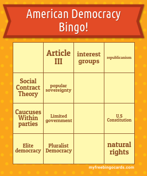 American Democracy Bingo!