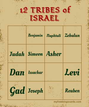 12 TRIBES of ISRAEL Bingo