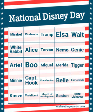 National Disney Day Bingo