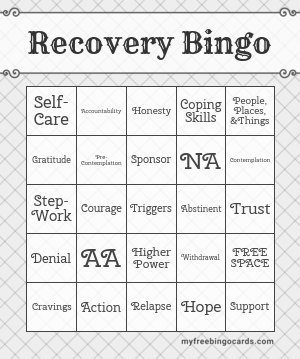 Recovery Bingo