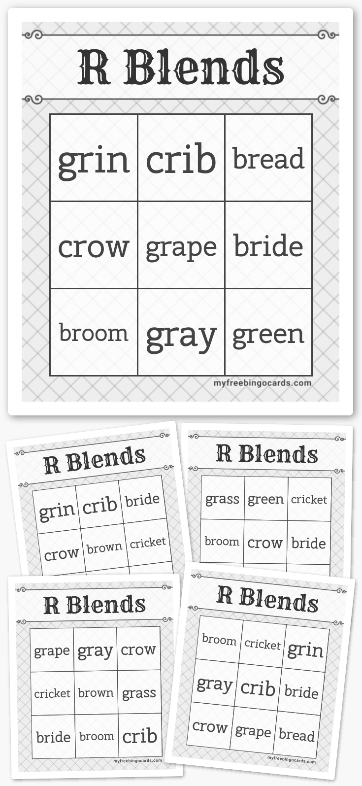 Virtual R Blends Bingo