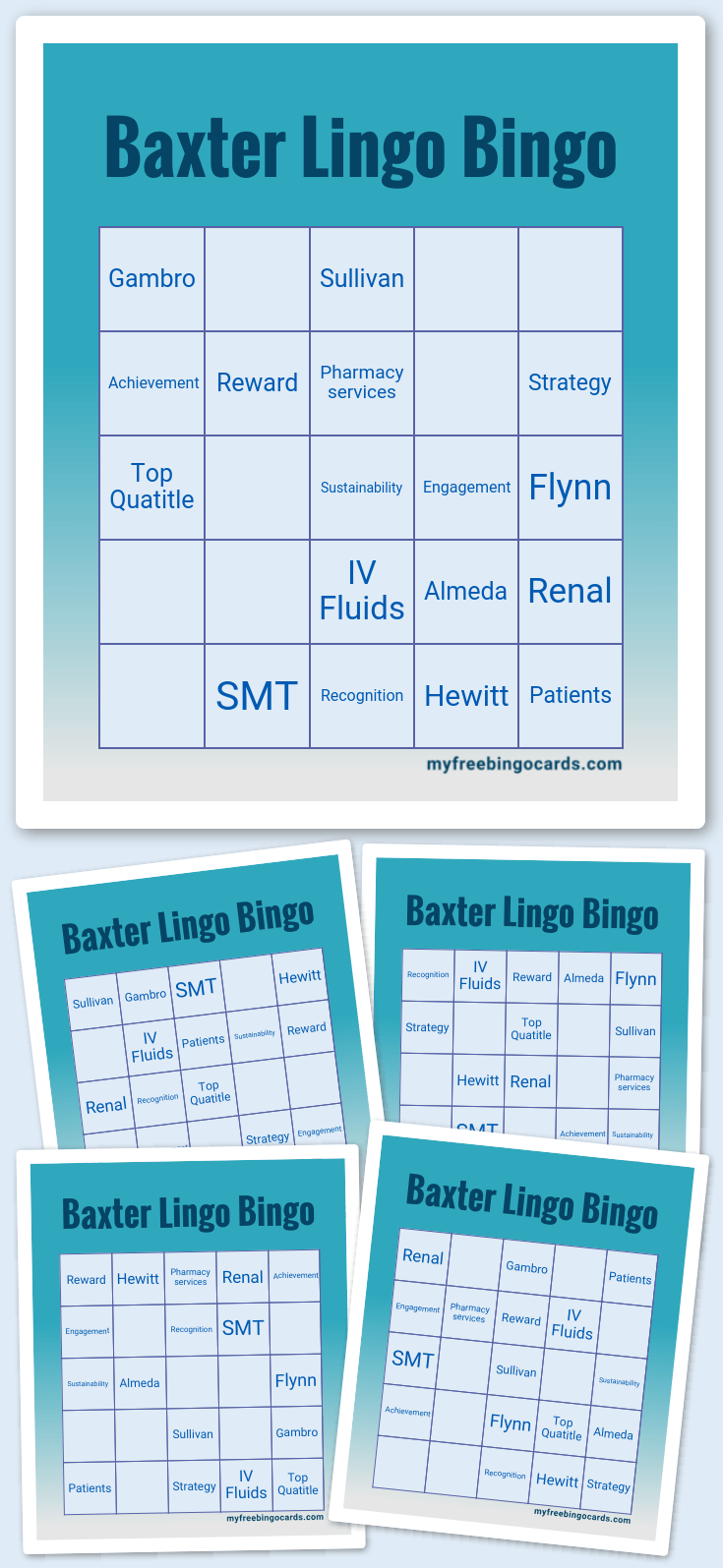 Virtual Baxter Lingo Bingo