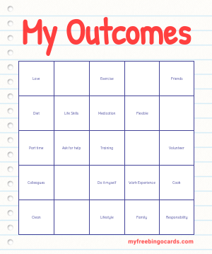 My Outcomes Bingo