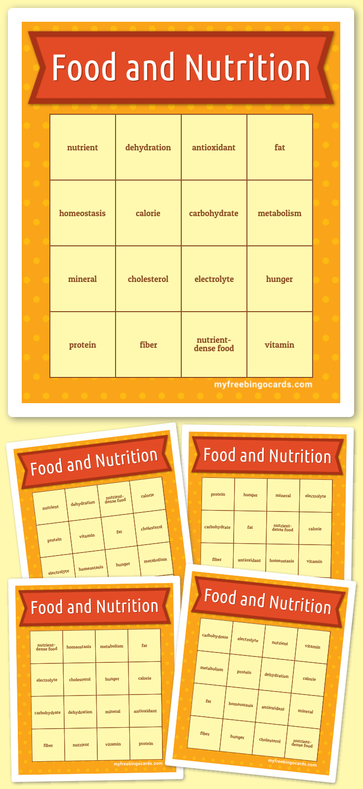 Virtual Food and Nutrition Bingo