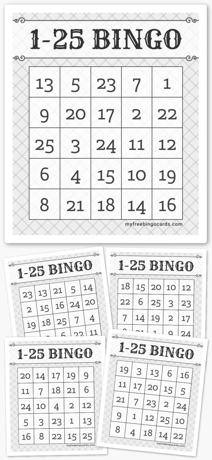 Virtual 1-25 BINGO