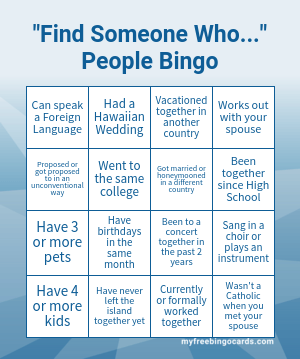 Print 100+ "Find Someone Who..." People Bingo Cards